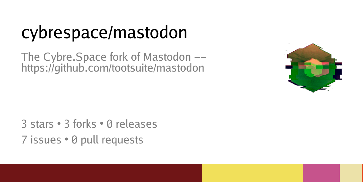 cybrespace/mastodon: The Cybre.Space fork of Mastodon -- https://github.com/tootsuite/mastodon ...